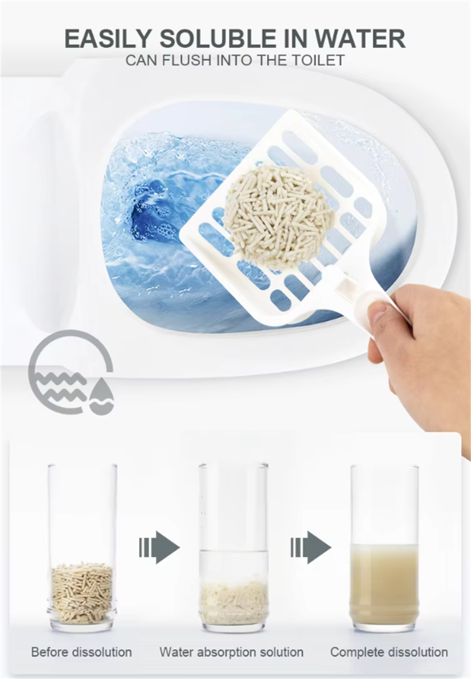 Natural Private Label Dust Free Cat Soy Sand 6lmultiple Colors Soluble ...