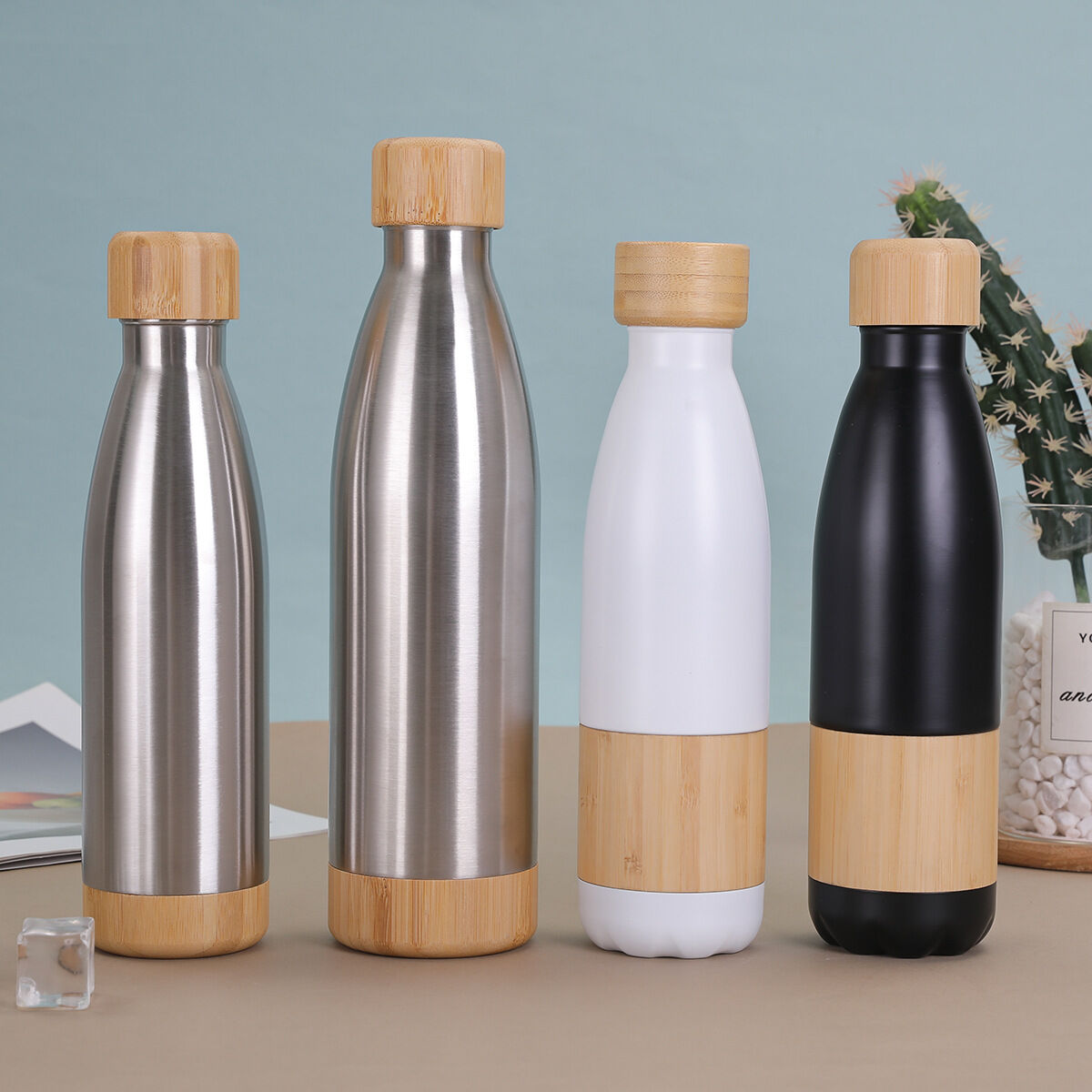 Ome Bottle With Bamboo Bottom And Bamboo Cover 304 Stainless Steel ...