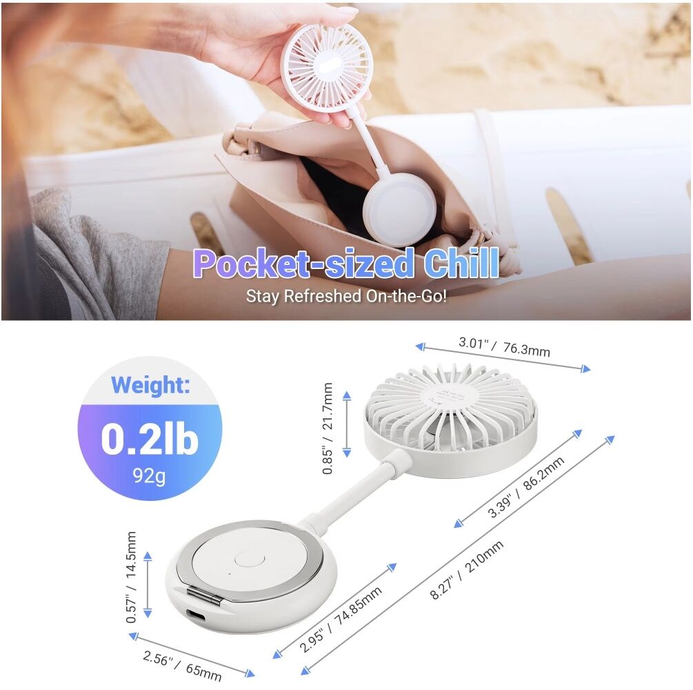 Magnetic Cell Phone Fan,3 Speeds Mini Personal Fan With Flexible Angle ...