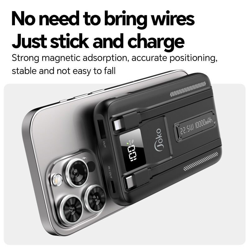 Joko 10000mah Build-in Cable Mini Power Bank+wireless Charge For Home ...