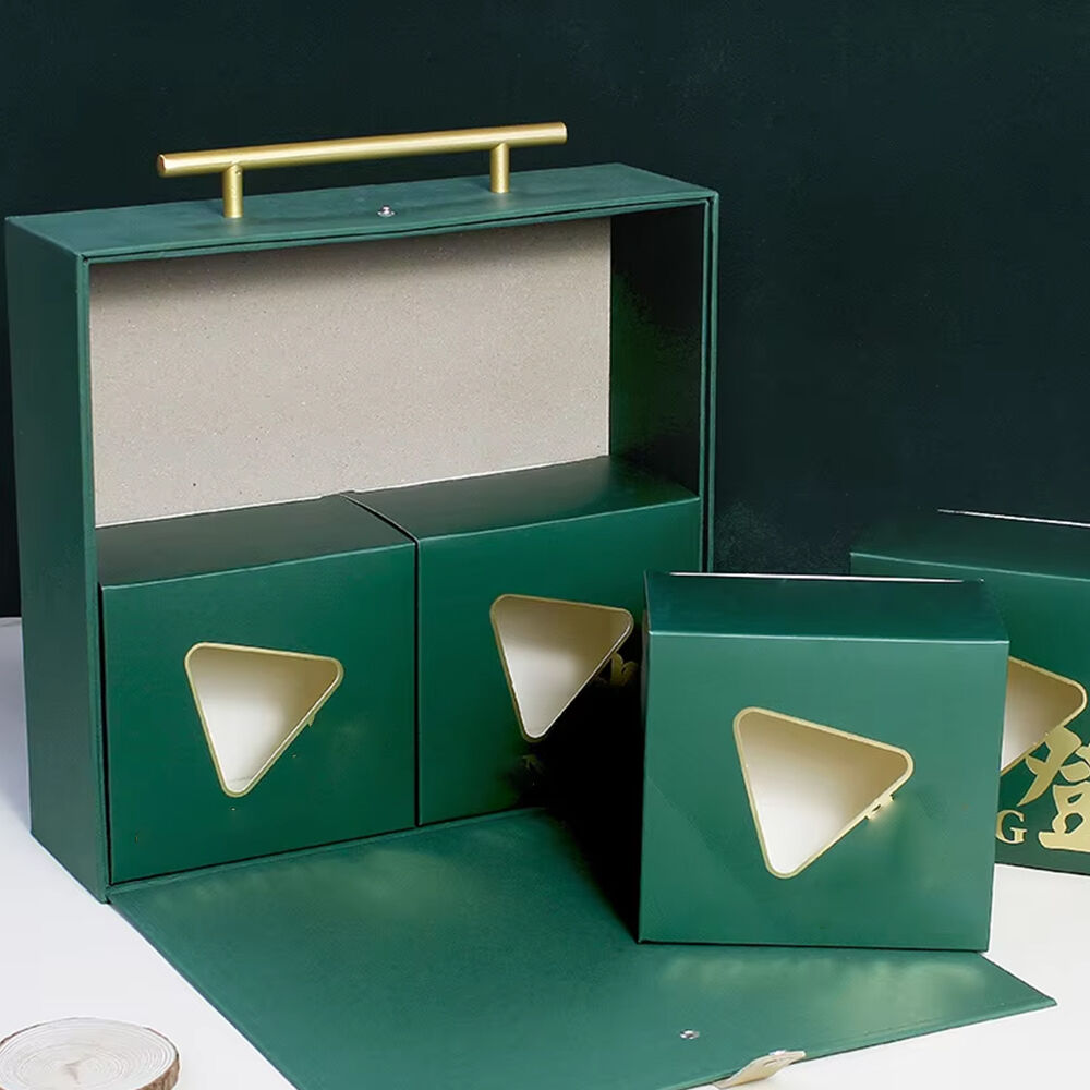 2024 New Style Customised Dragon Boat Festival Gift Boxes Set Luxury Magnetic Zongzi Packaging ...