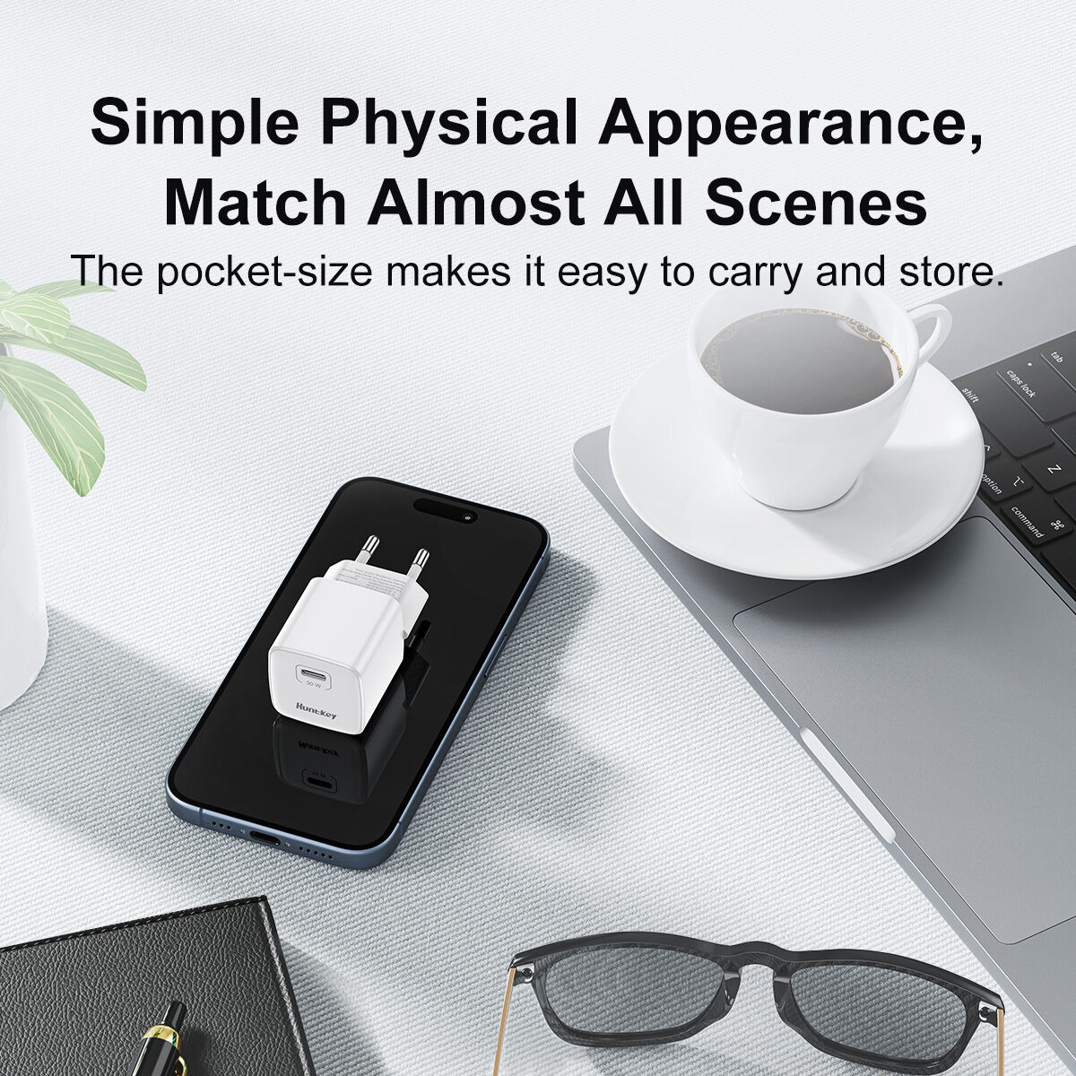 Huntkey 30w Gan Fast Charger Wall Charger Usb C Port For Mobile Phone ...