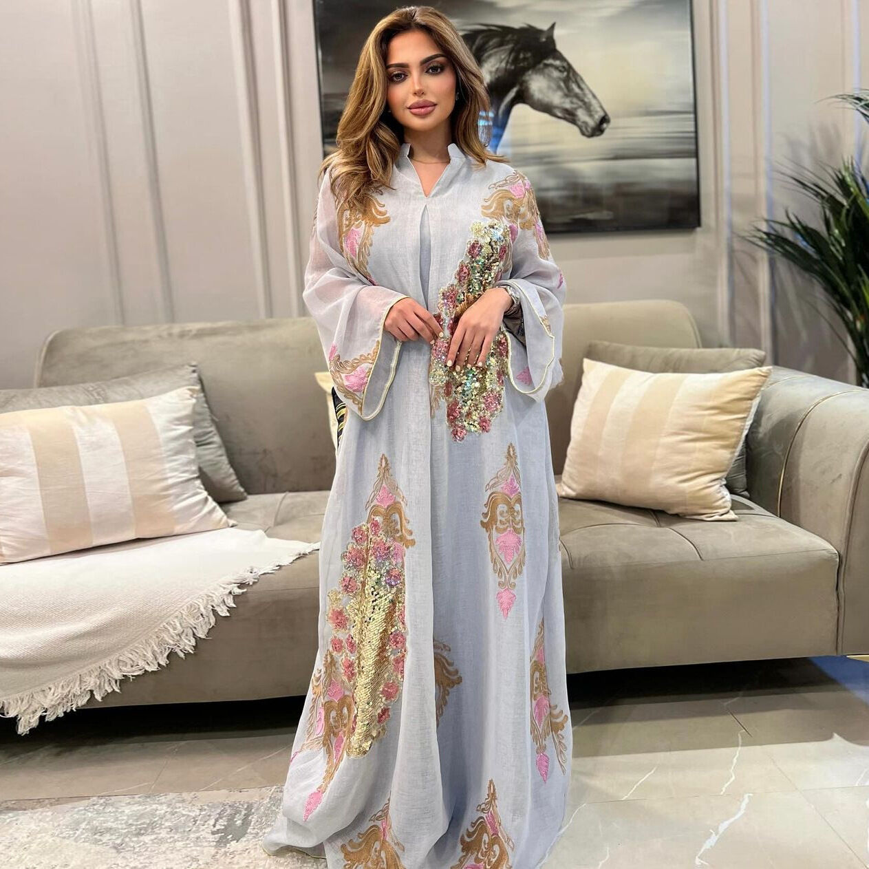 Arabic Muslim Evening Gown For Women In Middle East - Beaded ...