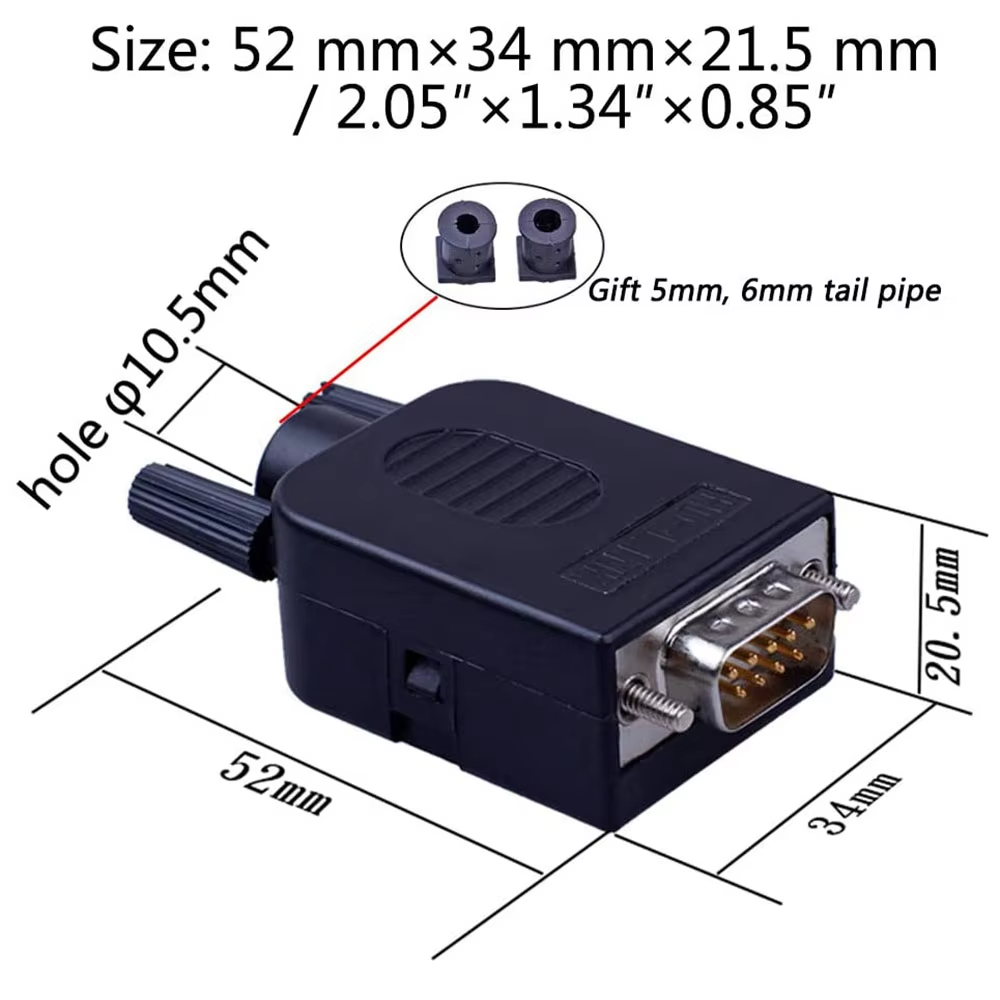 Db9 Solderless Rs232 D-sub Serial To 9-pin Port Terminal Male Adapter ...