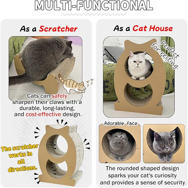 Cat Scratcher Bed Lounge Corrugated Cardboard Scratching Board Multi ...