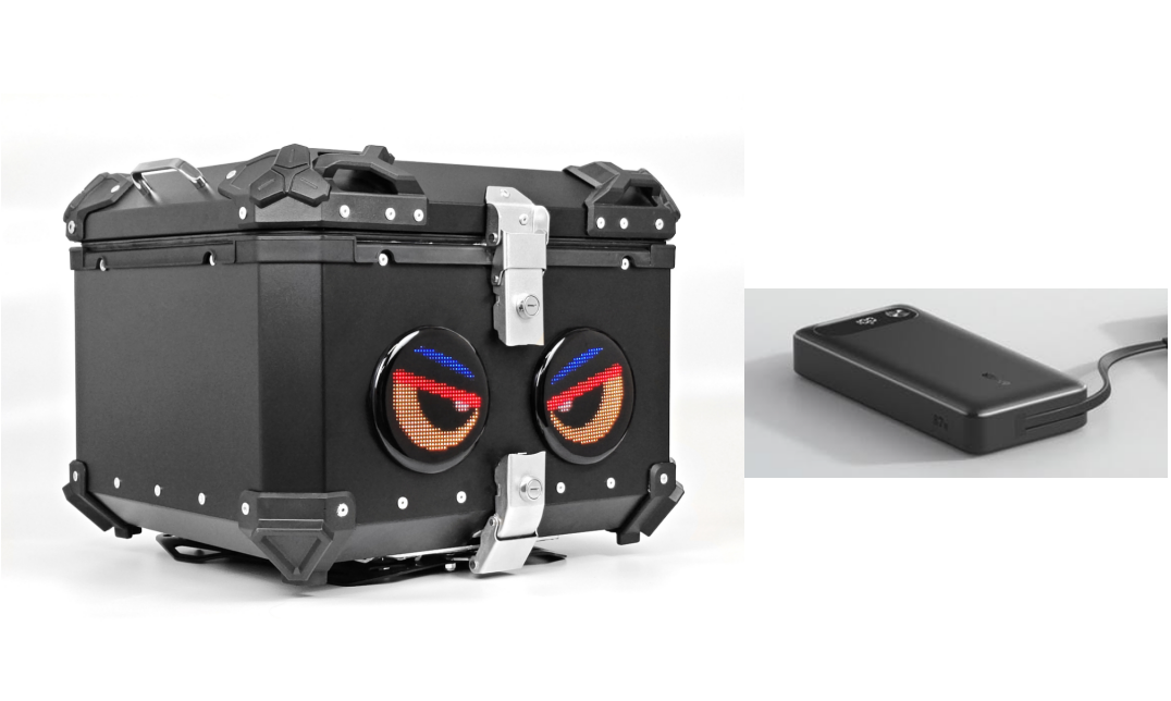 45l Aluminum Motorcycle Top Case With Diy Led Lights Premium Lock Tough ...