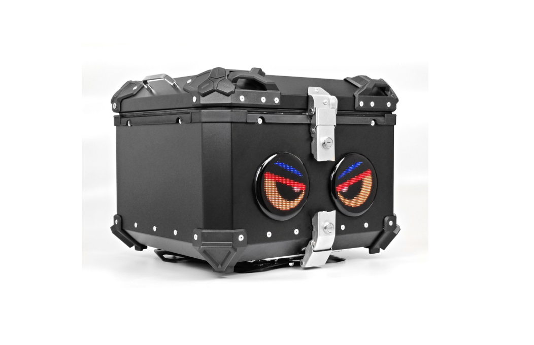 45l Aluminum Motorcycle Top Case With Diy Led Lights Premium Lock Tough ...