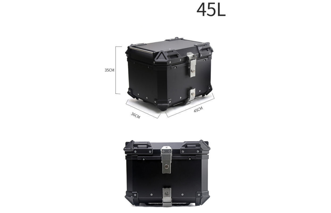 45l Aluminum Motorcycle Top Case With Diy Led Lights Premium Lock Tough ...