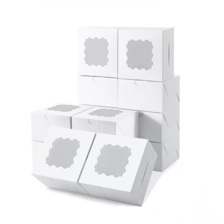 Bakery Boxes With Window,white Paperboard Treat Boxes For Cookies ...