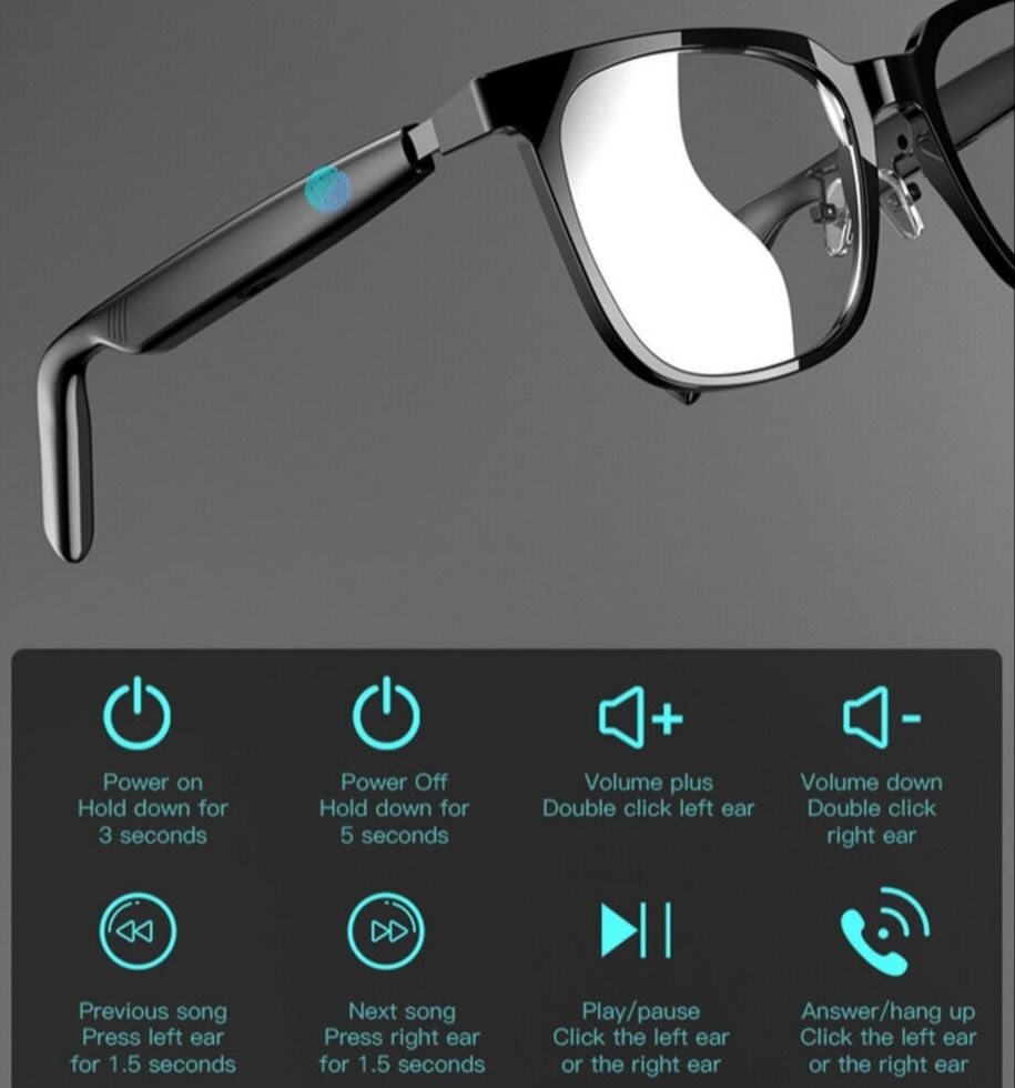 Smart Glasses, Polarized Bluetooth Sunglasses With Speaker, Voice ...