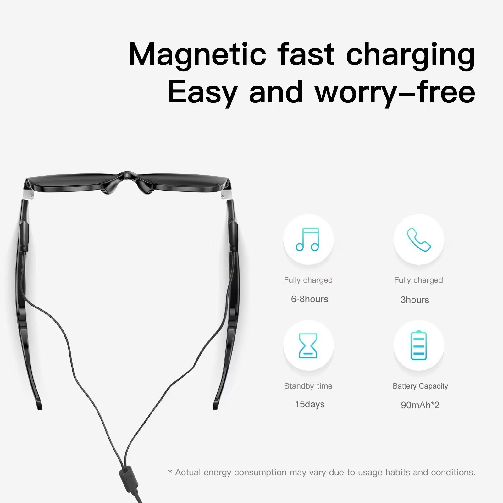 Smart Glasses, Polarized Bluetooth Sunglasses With Speaker, Voice ...