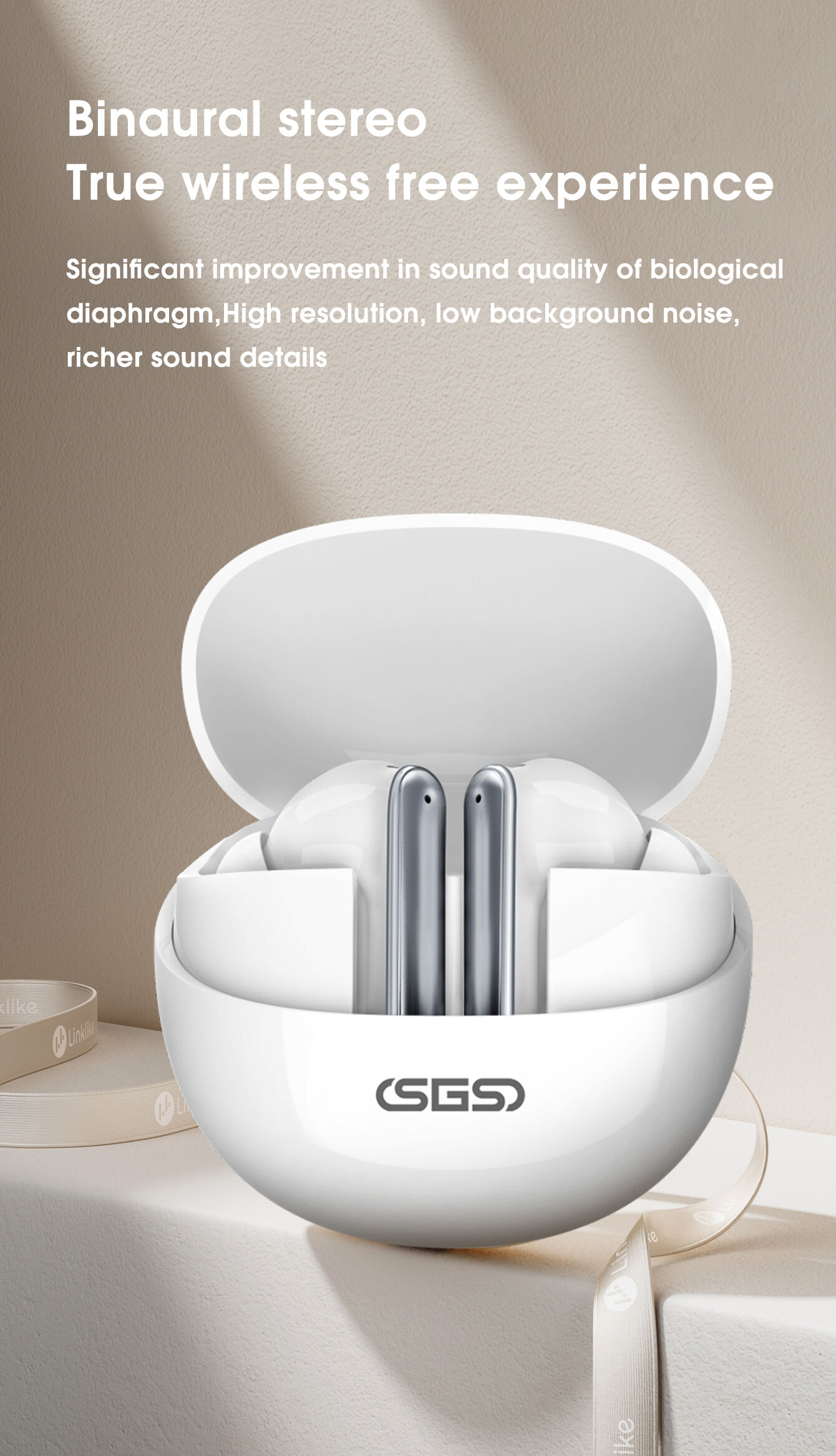 Bulk Ultra-sleek Tws Tech Earbuds In Silver-gray For Geeks - Buy China ...