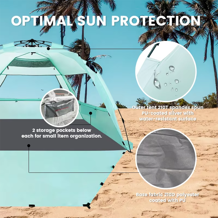 Wholesale Bulk Ultralight Polyester Sun Shade Beach Tent Pop-up ...