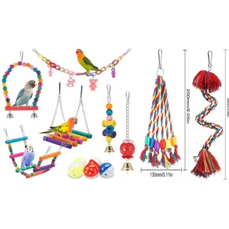 Diy Parrot Training Toys Set Adjustable Foraging Balancing Perch With ...