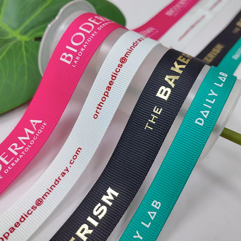 Silk Gross Grain Personalized Ribbon Screen Ink Printed Grosgrain ...