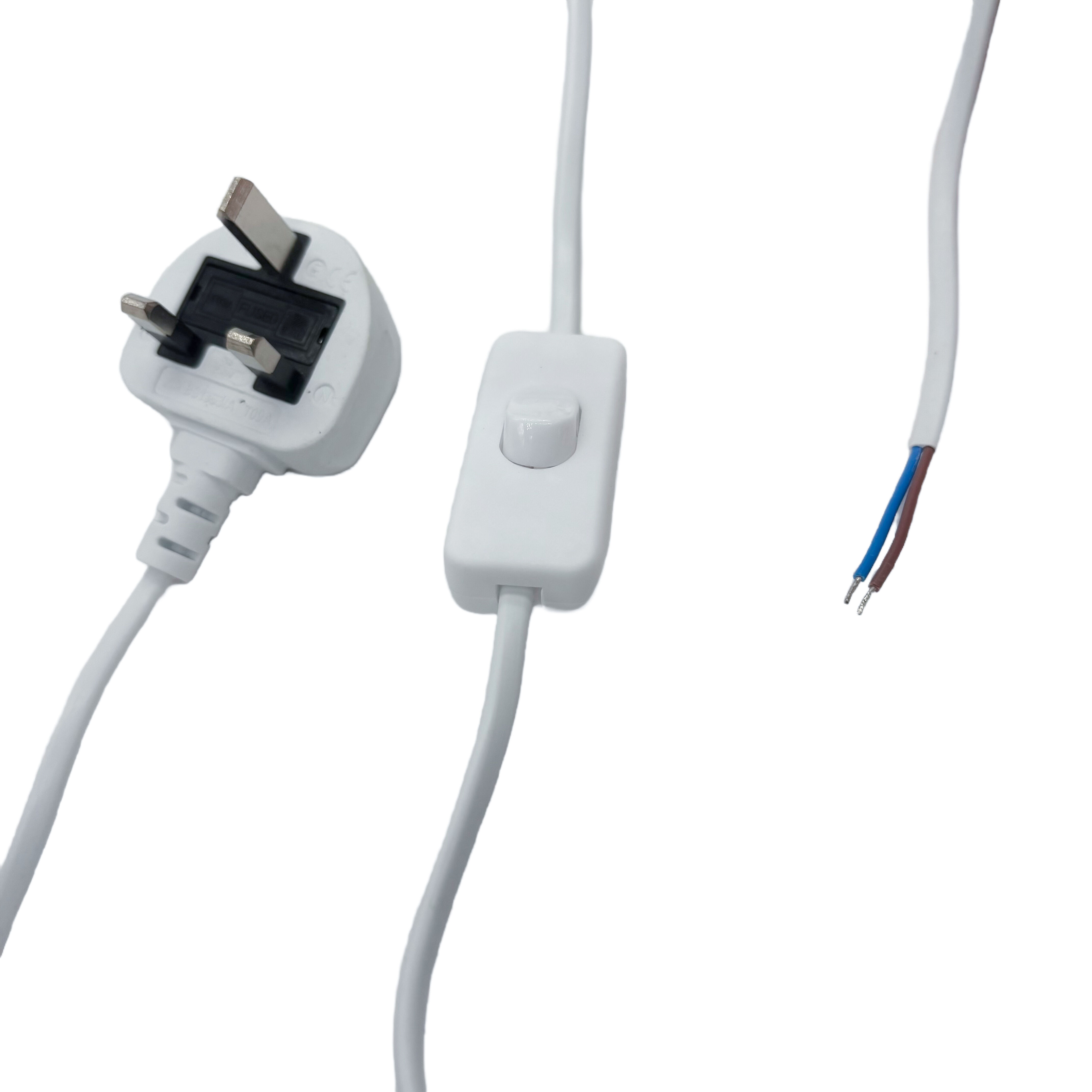 British 3-pin Plug Power Cord With 303 Wire Press Switch High Quality ...