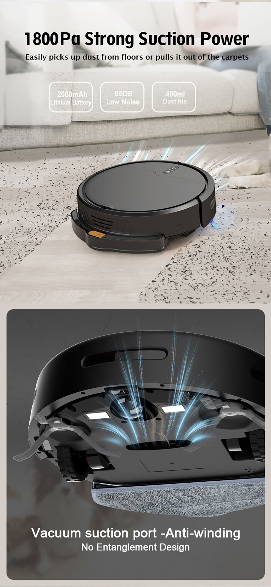 Tuya App Auto Charging 1000pa Dust Box Capacity 400ml The Best Home ...