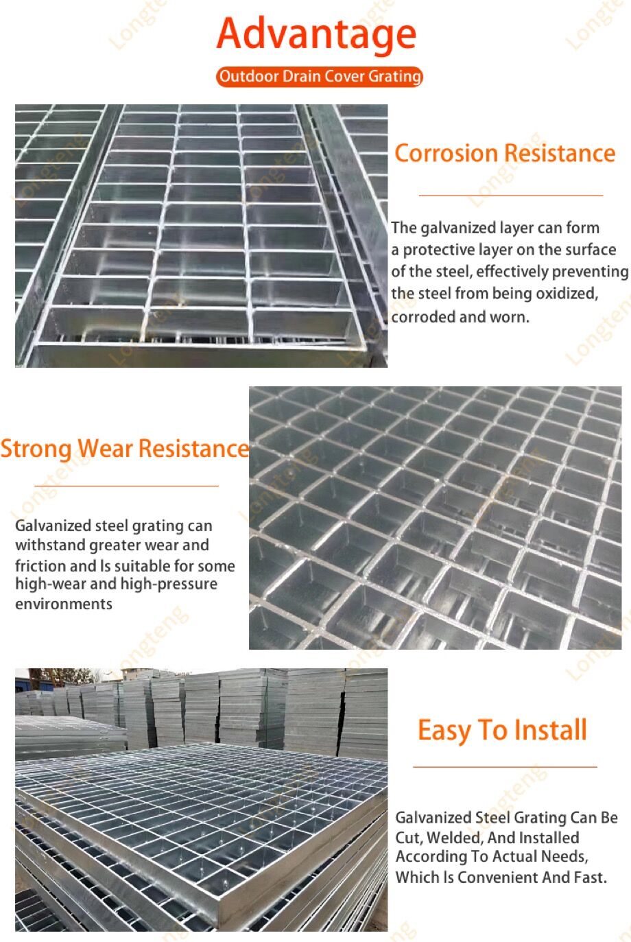Factory Supply 1m*6m Grates Panels Galvanized Steel Grating Walkways ...