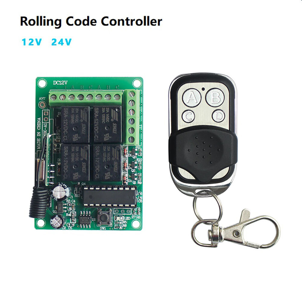 433.92mhz Dc12v/24v Wireless 4ch Rolling Code Gate Motor Controller ...