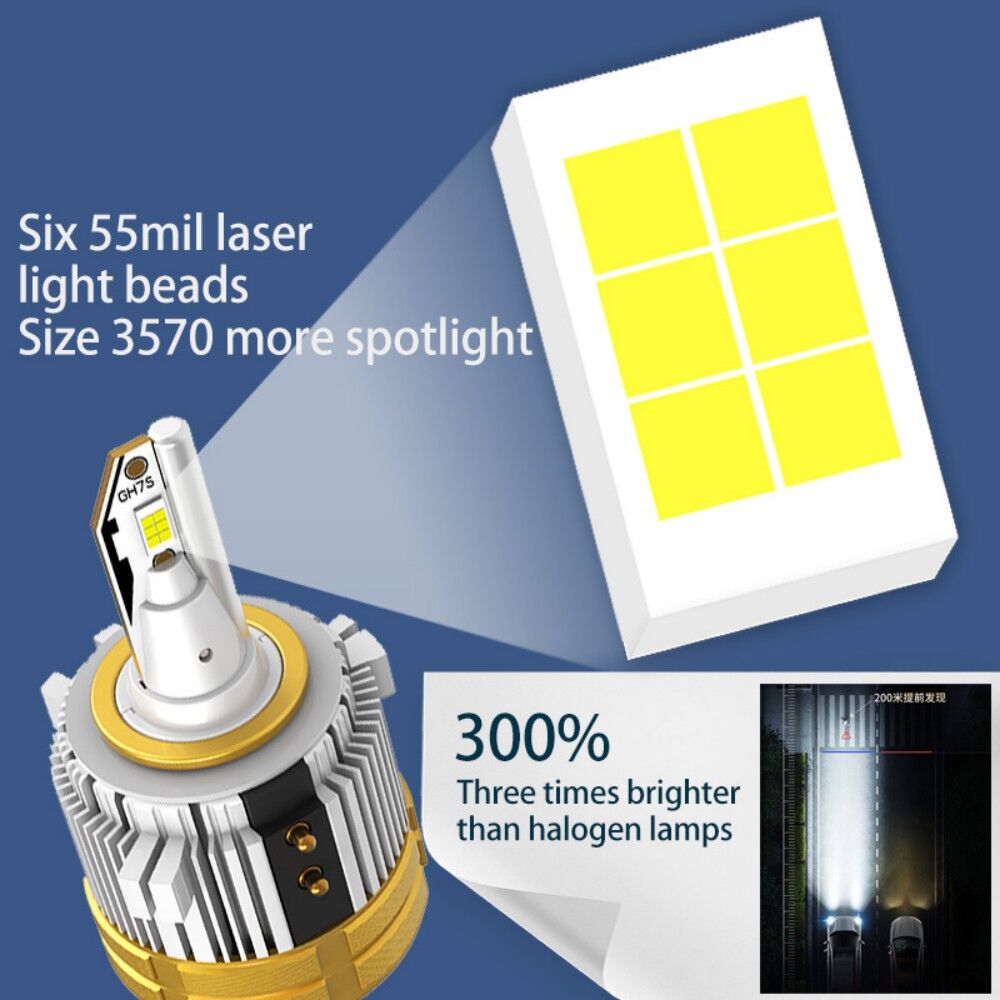 Golf Mk7 Headlight Bulb H7 Led Canbus 130w 12v 6000k White Brightness ...