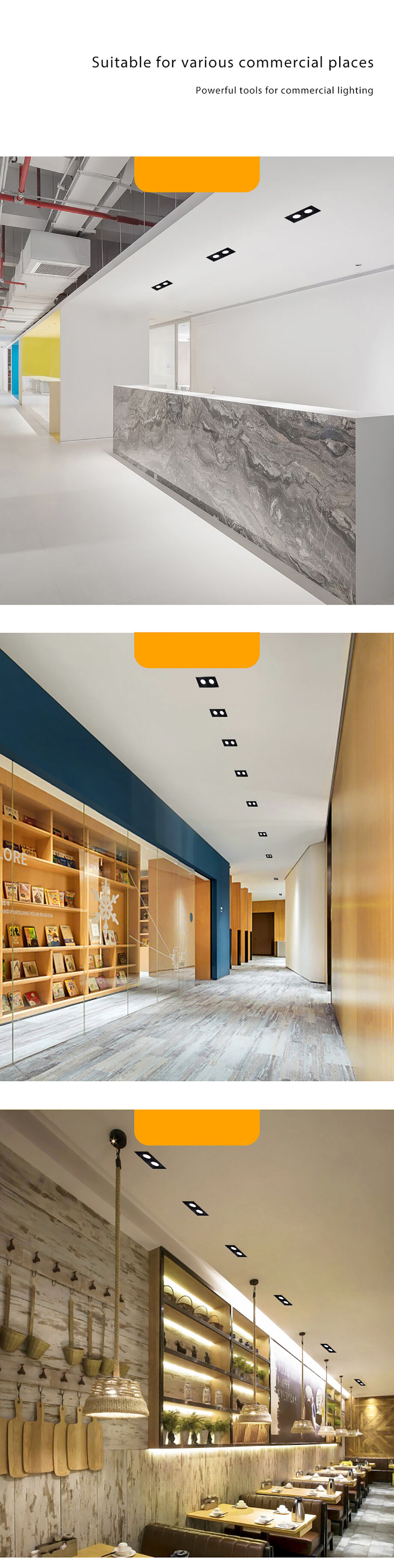 Square Dimmable Recessed Cob Led Downlights 20w 30w Double Head Ceiling ...