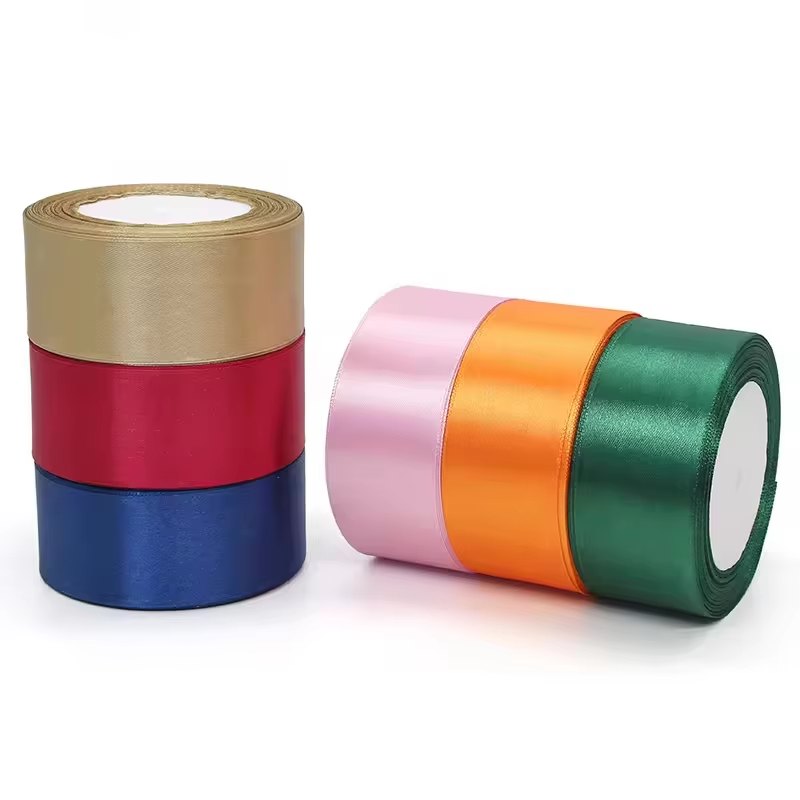 Satin Ribbon Solid Color Ribbon Single Face Satin Fabric Double Face ...