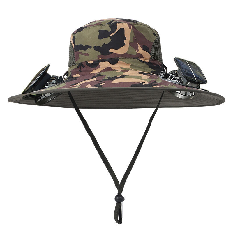 Solar Fan Hat Fishing Wide Brim Cooling Hat For Outdoor Camping Beach ...