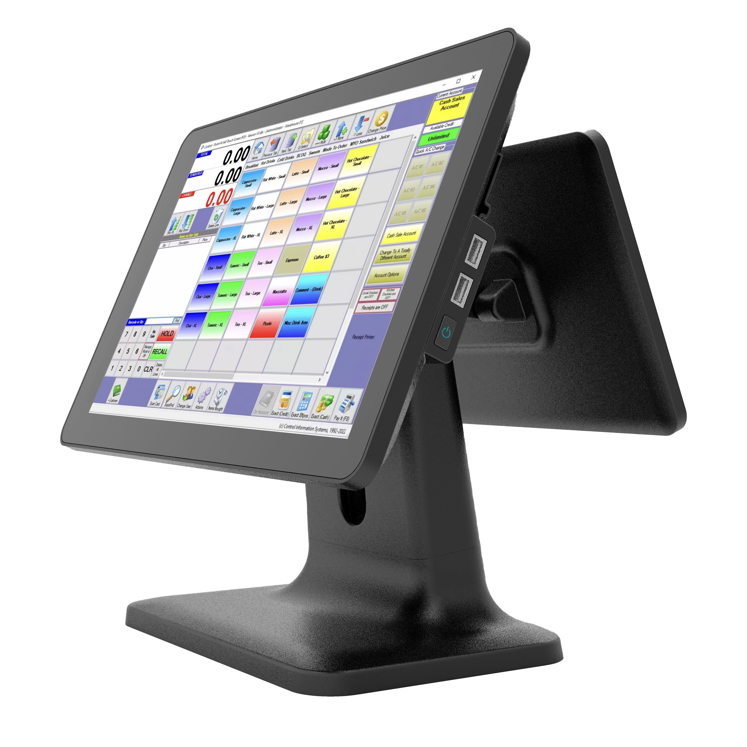 Dual 15.6" Touchscreen Pos System With Integrated 58mm Receipt Printer ...