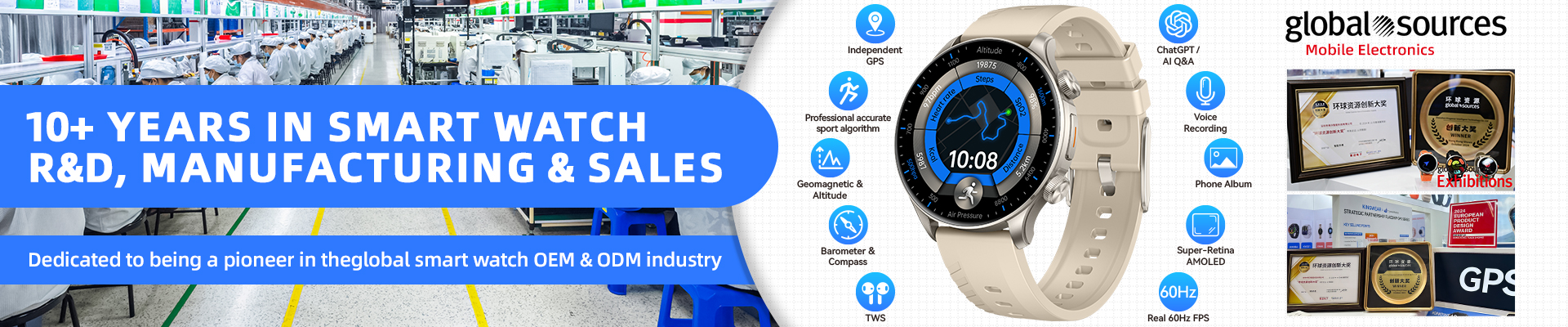 High-end Gps Sports Smartwatch With Route Navigation Geomagnetic ...