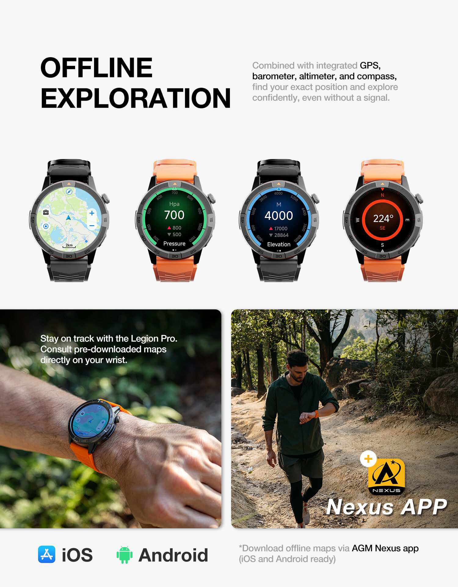 Agm Watch W1 Pro Health Tracking 100+ Sports Modes 370mah Large Screen ...