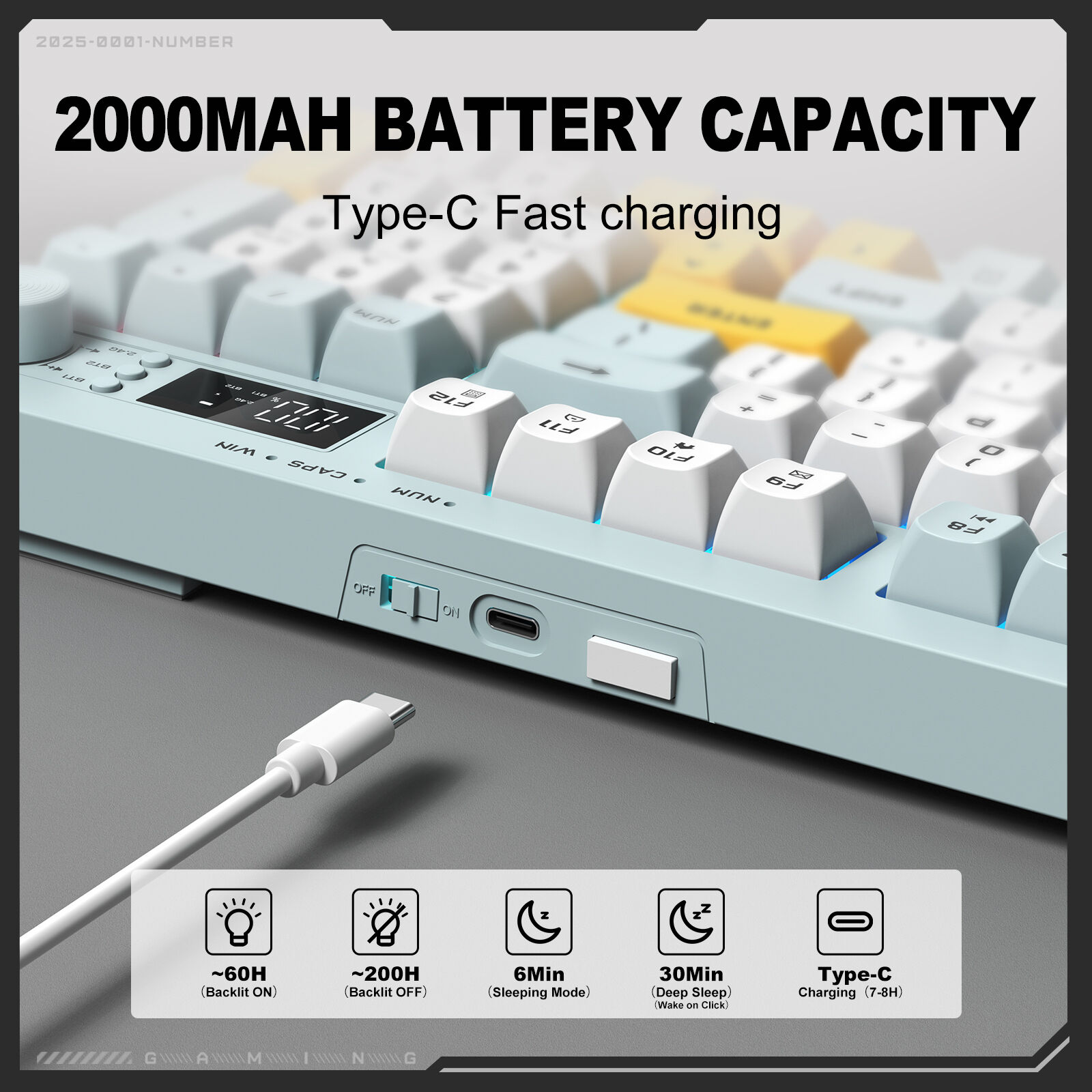 Onikuma G80 Rgb Membrane Keyboard - 92 Keys, Tri-mode Wireless ...