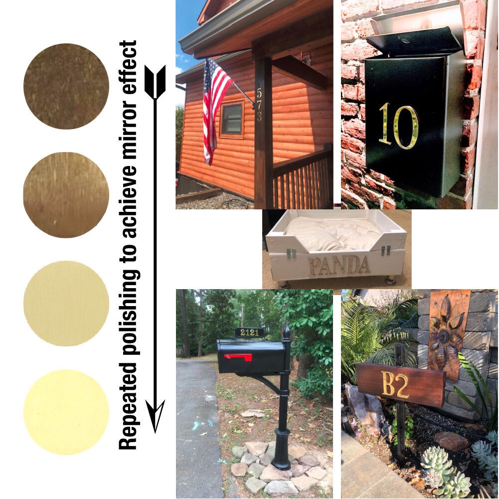 Zhongwang Hardware A100 4 Inch Bright Brass House Number 4 For Outside ...