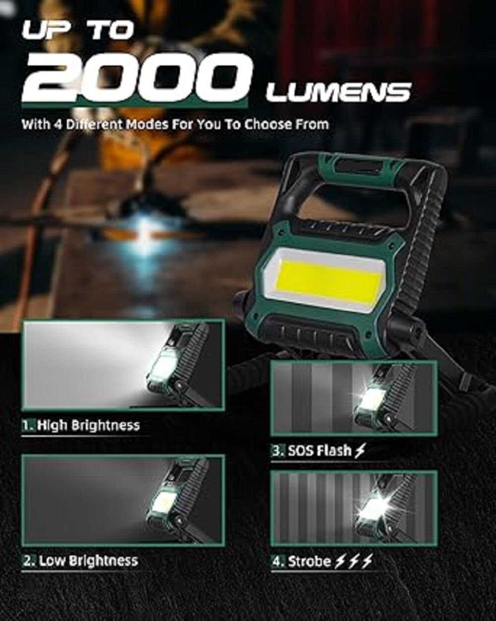 Dynaplus Top Selling 20w Cob Work Light Rechargeable Portable Flood ...