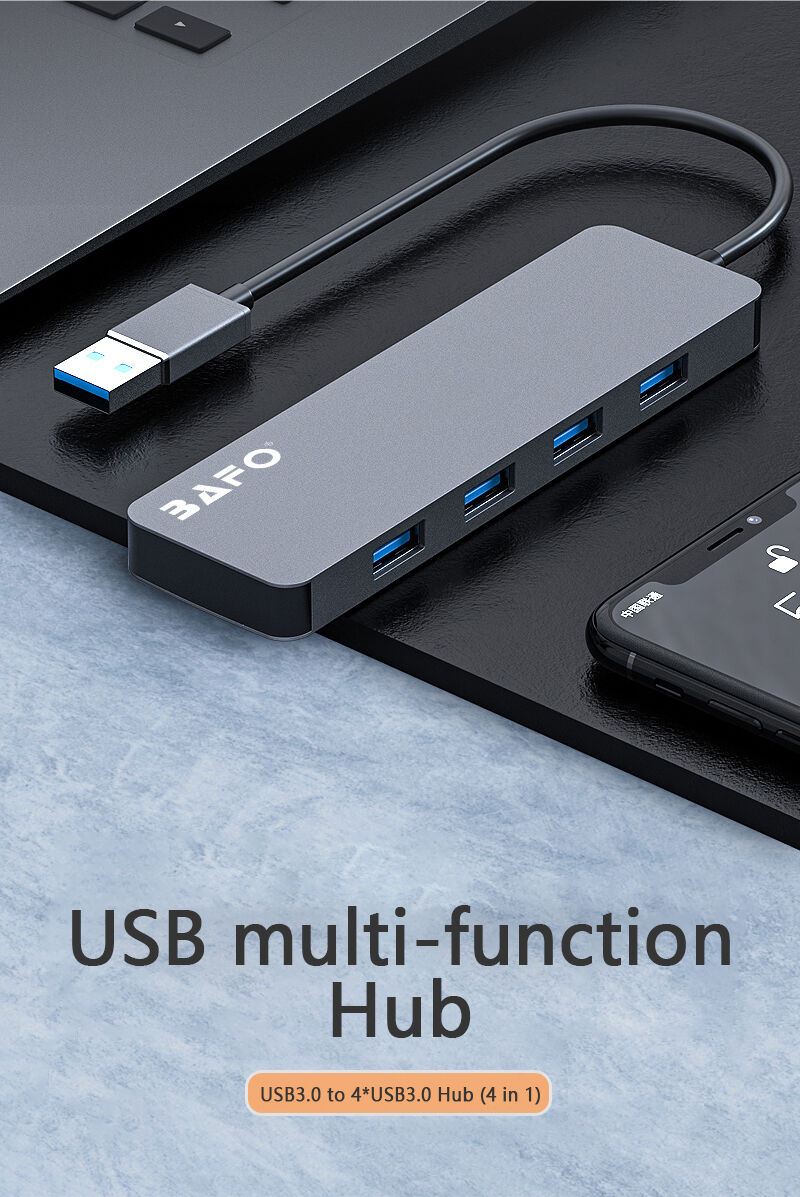 High-speed 4-port Usb 3.0 Hub - Usb-a To 4*usb-a, Aluminum Housing, For Pc/laptop Expansion, Usb ...