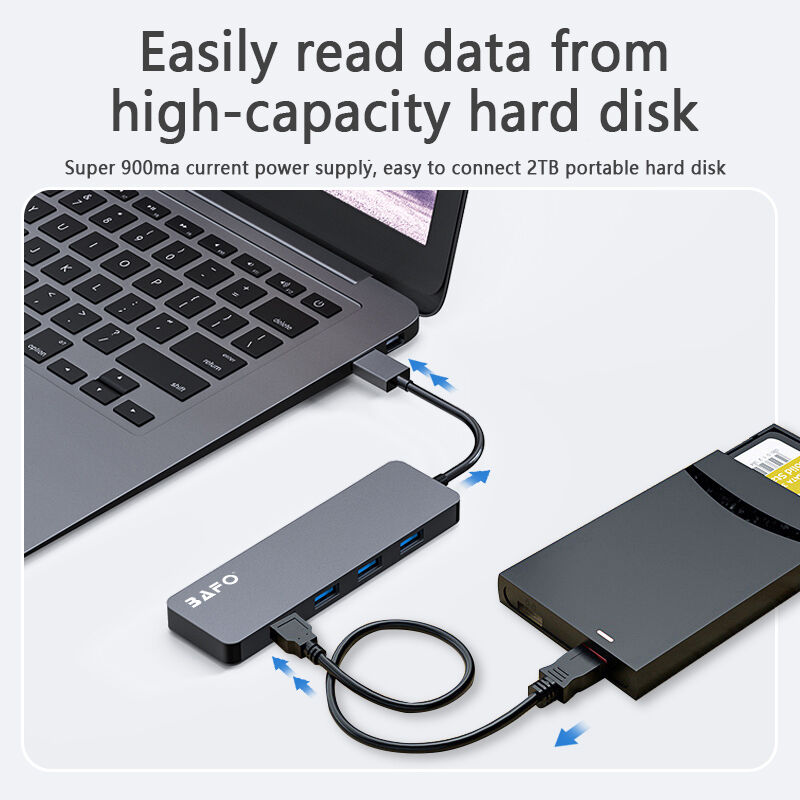 High-speed 4-port Usb 3.0 Hub - Usb-a To 4*usb-a, Aluminum Housing, For ...
