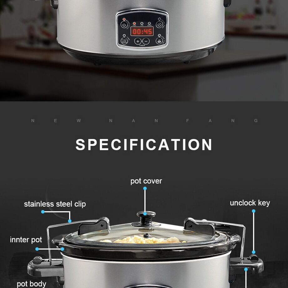Digital Crock-pot 6.5 Quart Programmable Slow Cooker With Locking Lid ...