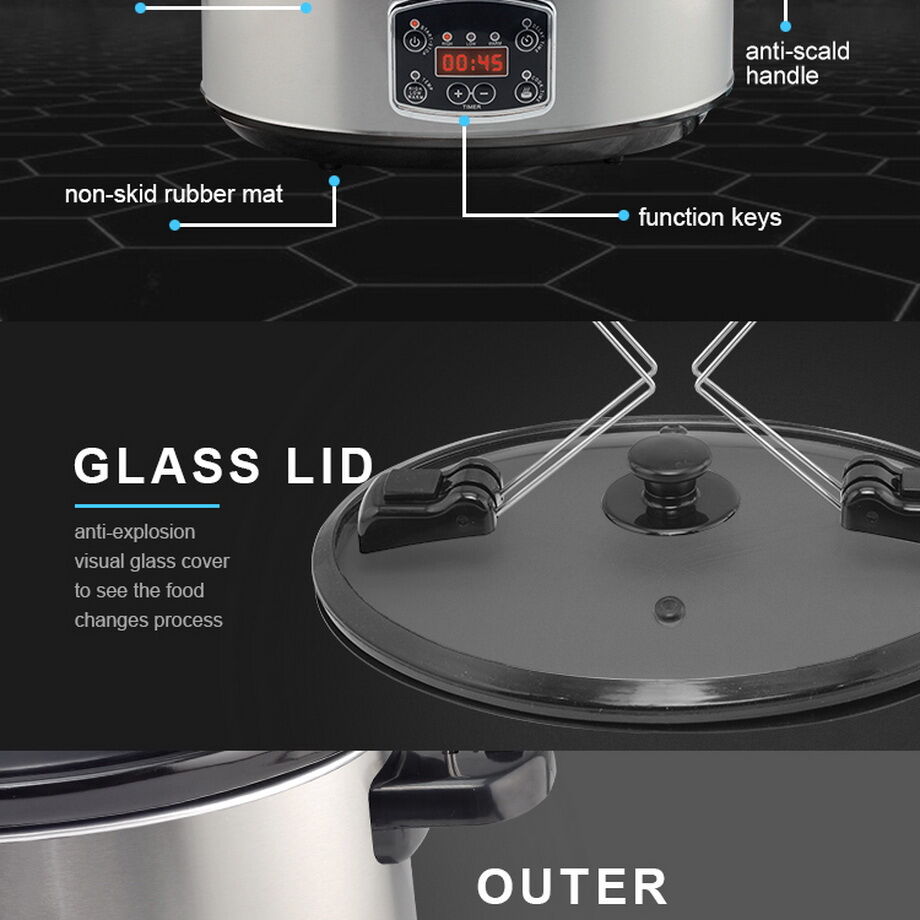 Digital Crock-pot 6.5 Quart Programmable Slow Cooker With Locking Lid ...