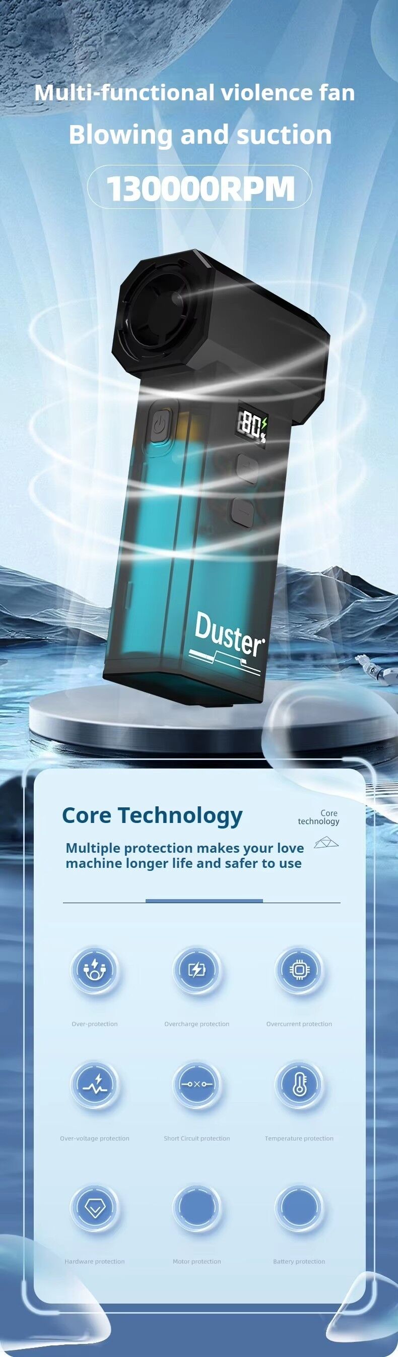 Portable 13000rpm Mini Super Jet Blower Air Duster Mini Turbo Jet Fan ...