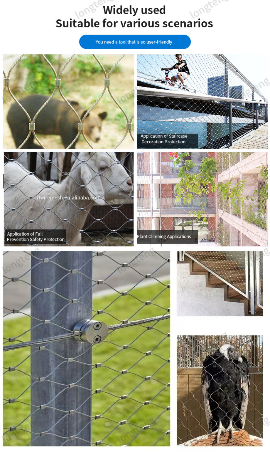 Stainless Steel Wire Rope Mesh Cable Webnet For Balustrade Or Railing ...