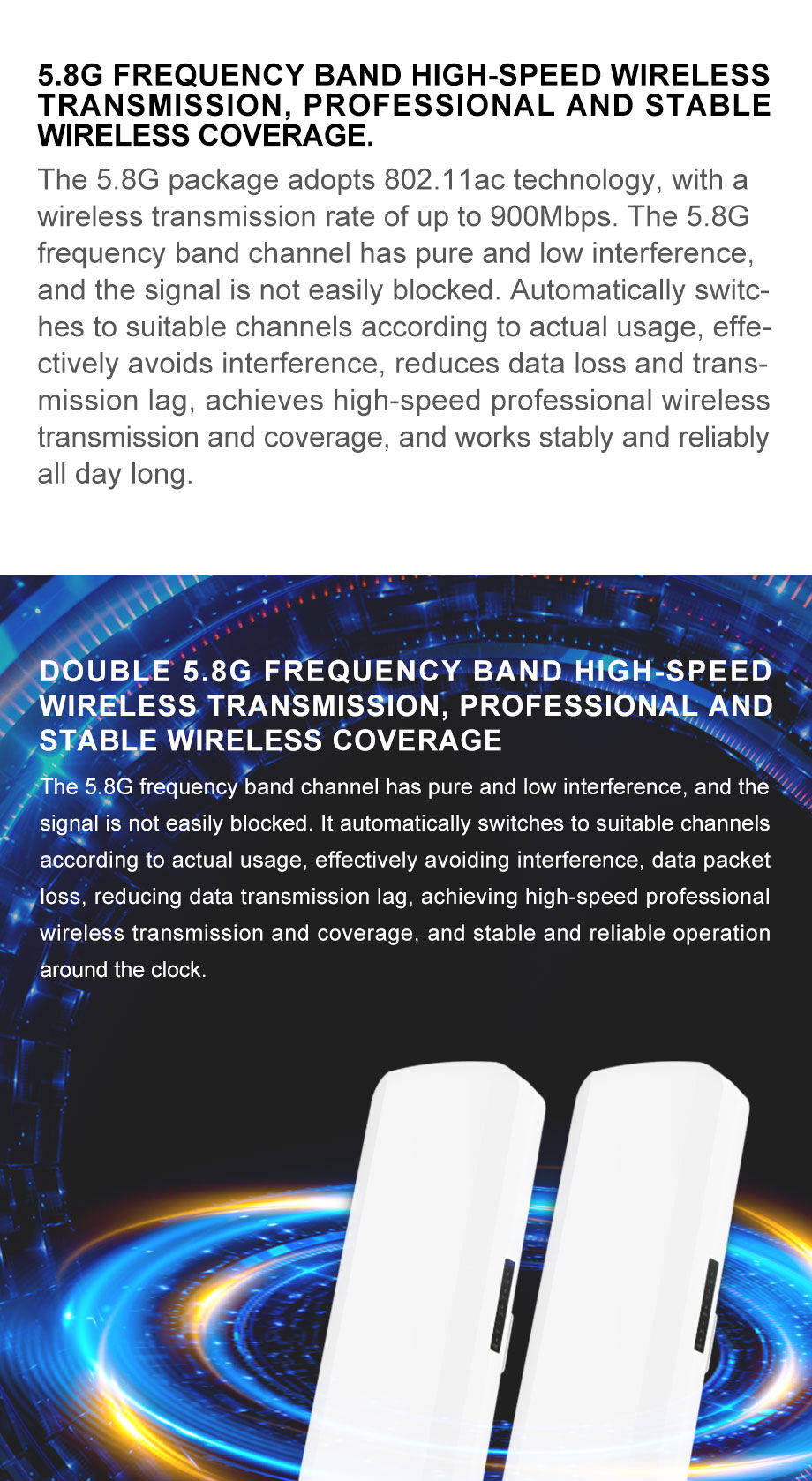 5.8g 900m High-power Long-distance Digital Wireless Bridge With High ...