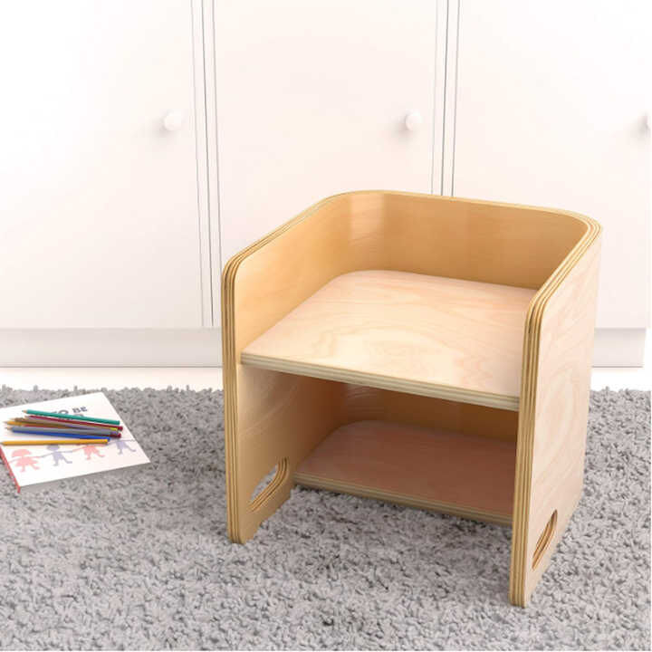 Multipurpose Cube Chair, Kids Furniture, Natural, Montessori Learning ...