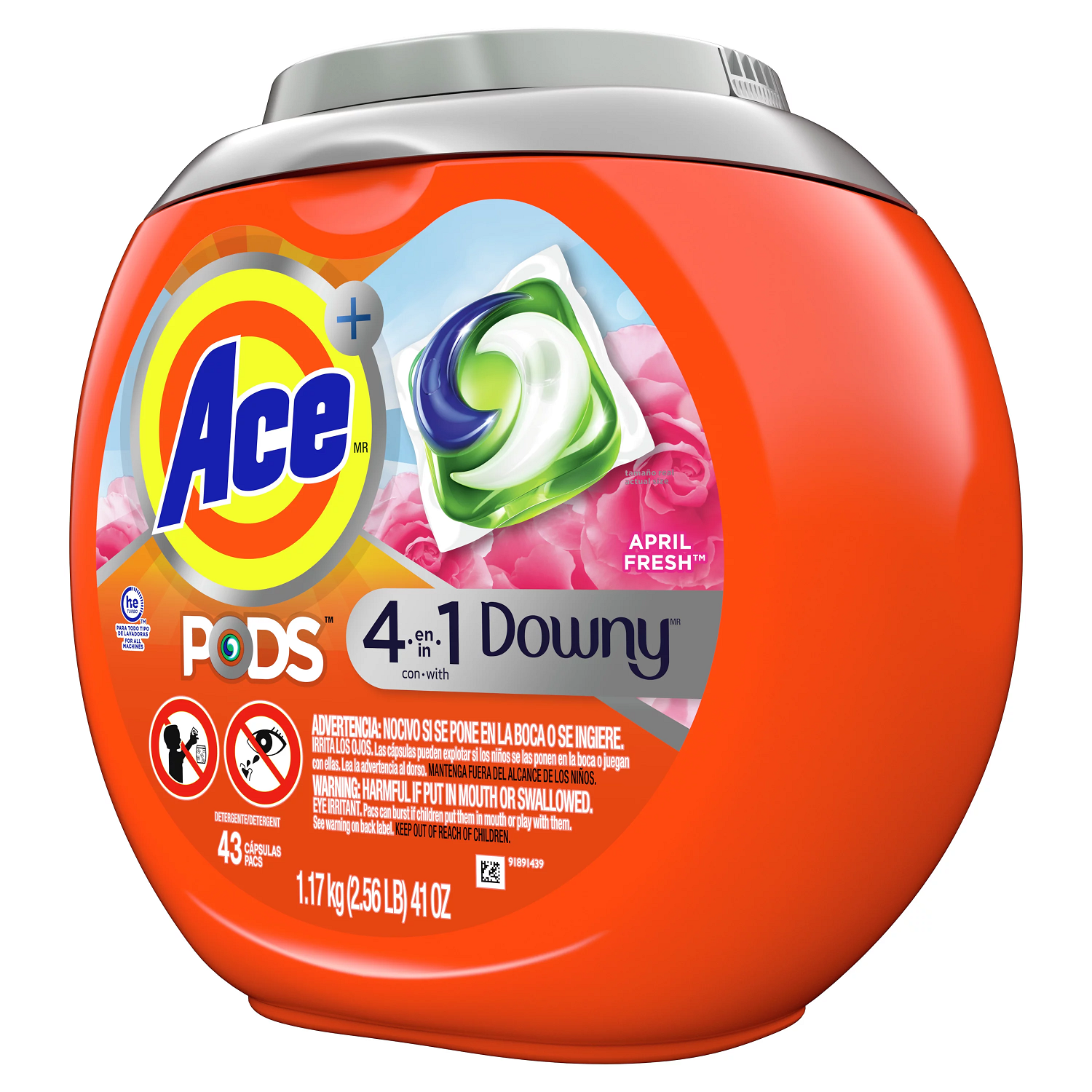 Ace- Pods With Downy, Liquid Laundry Detergent Pacs, April Fresh ...