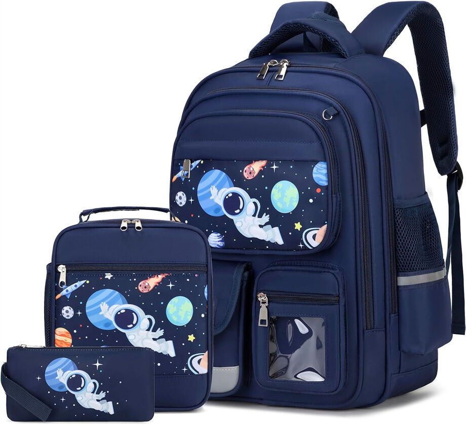 Water-resistant 3pcs Boys School Backpack Featuring Cool Space ...