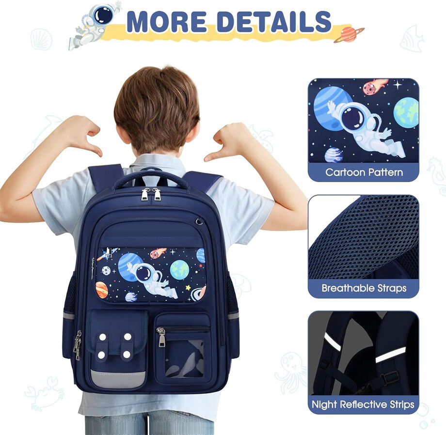 Water-resistant 3pcs Boys School Backpack Featuring Cool Space ...