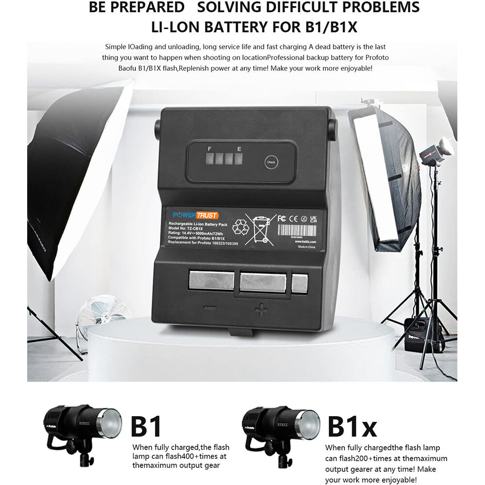 Rechargeable Lithium Ion Battery Pack Compatible With Profoto B1/b1x ...