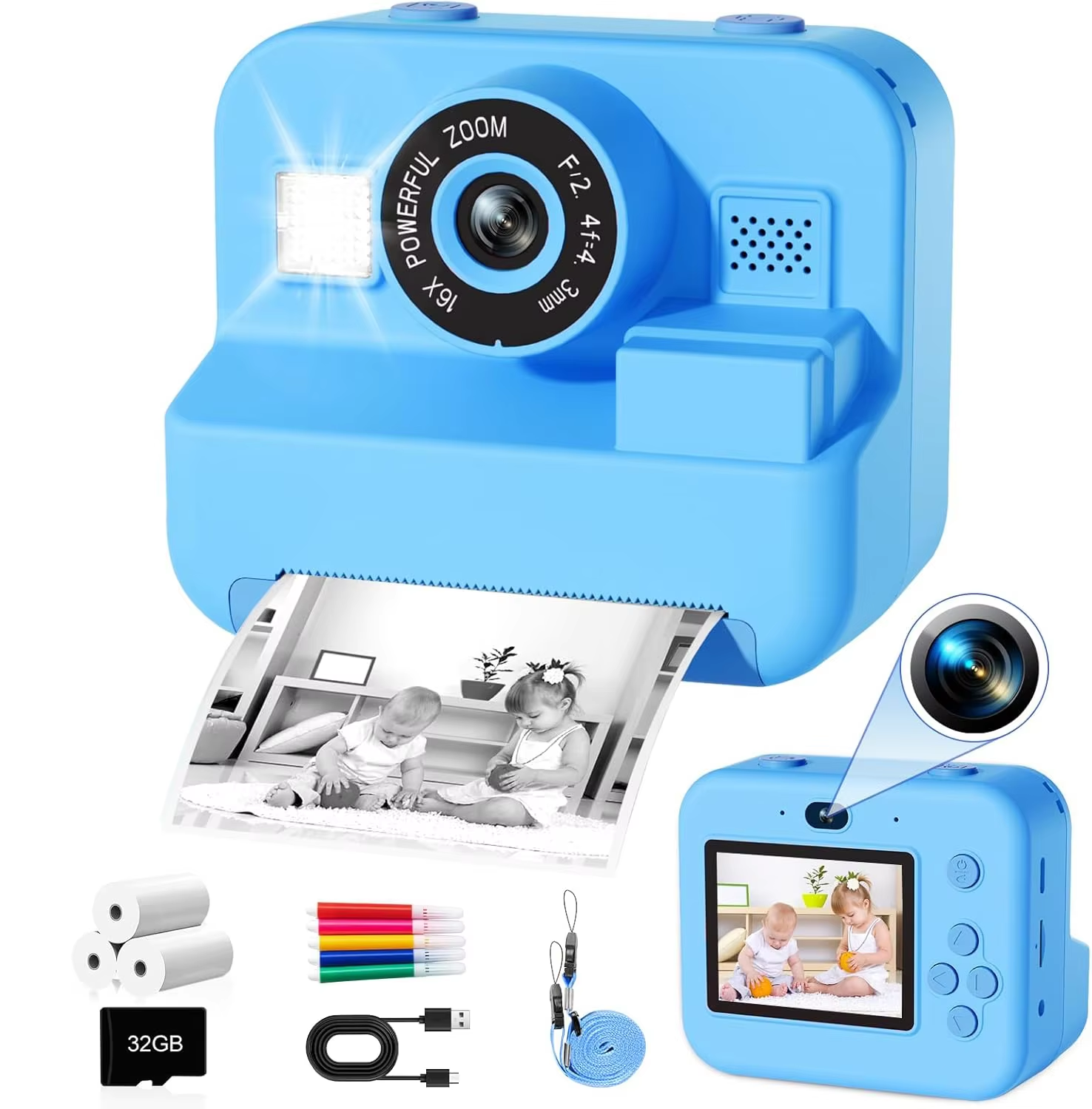 Ecoprint Kids Camera: 1080p Hd Video, 2.4 Inch Vivid Color Screen ...