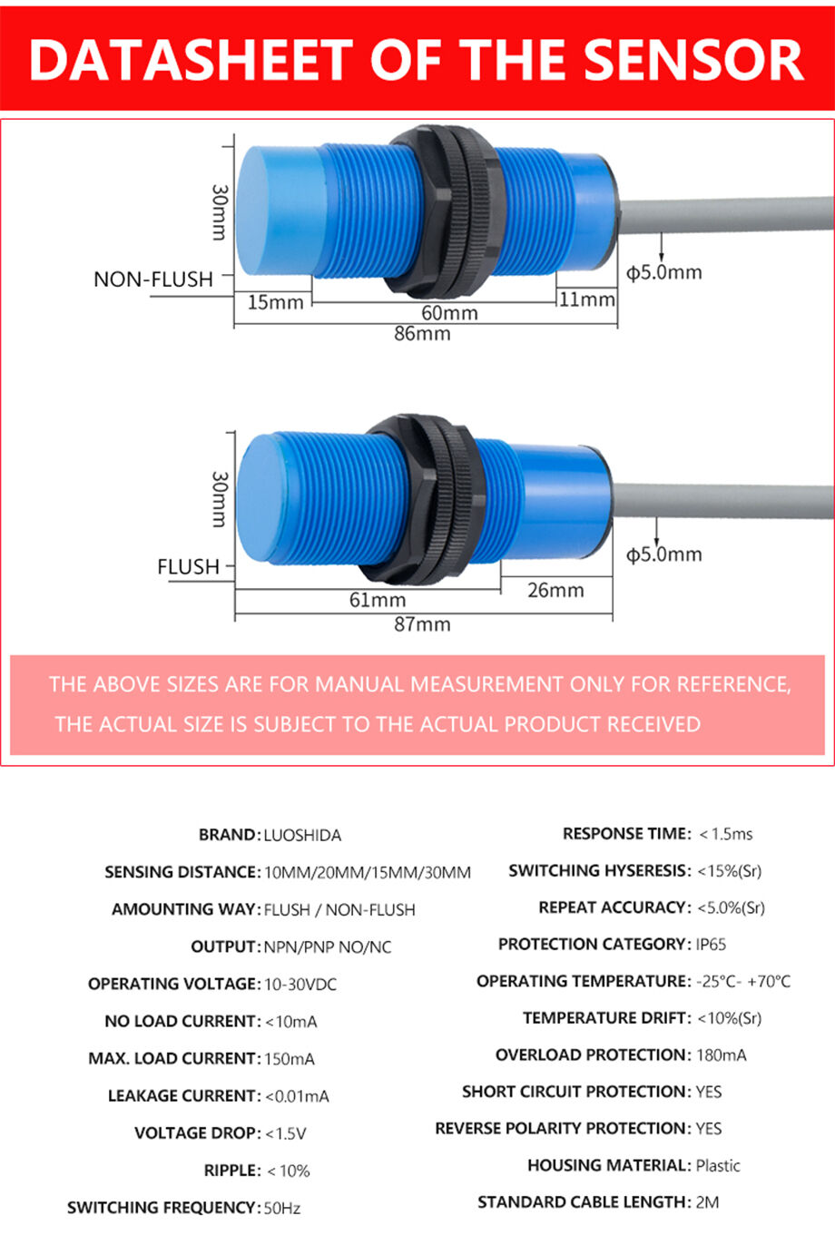Ce Rohs M30 Long Range Accurate Detection Plastic Water Level ...