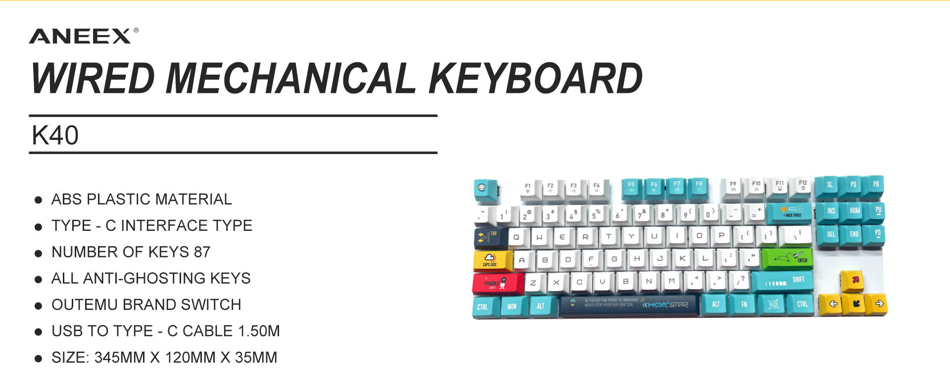 87 Key Wired Mechanical Keybaord/ Wireless Full Key No Impact Macro Low ...