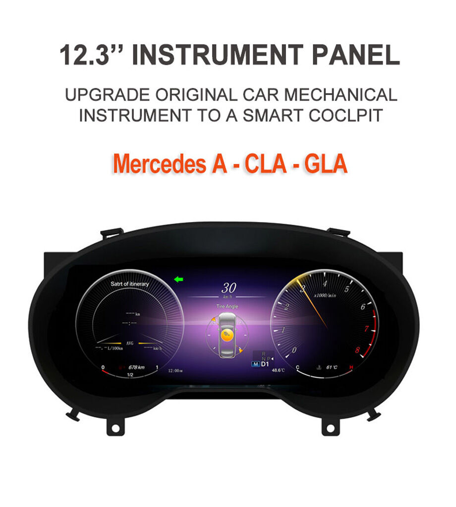 12.3 Inch Lcd Hd Screen Upgrade Digital Cluster For Mercedes A Class ...