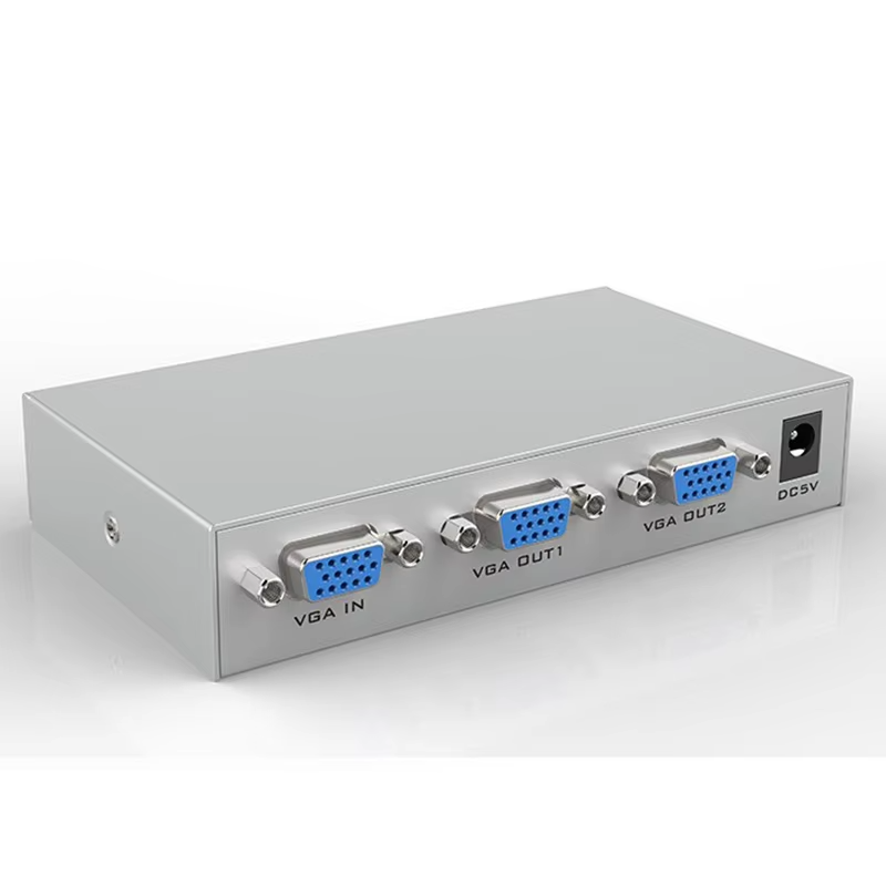 Vga Splitter 2 Port Powered Video Splitter With Ac Adaptor 1 To 2 Vga Duplicator Support ...